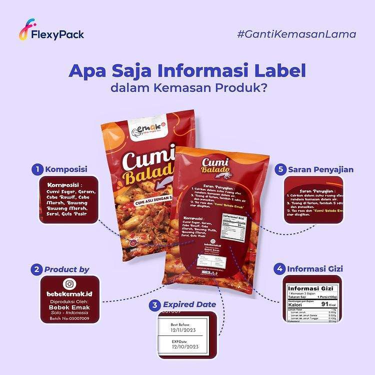 Contoh Label Makanan Lengkap sesuai Aturan dari BPOM